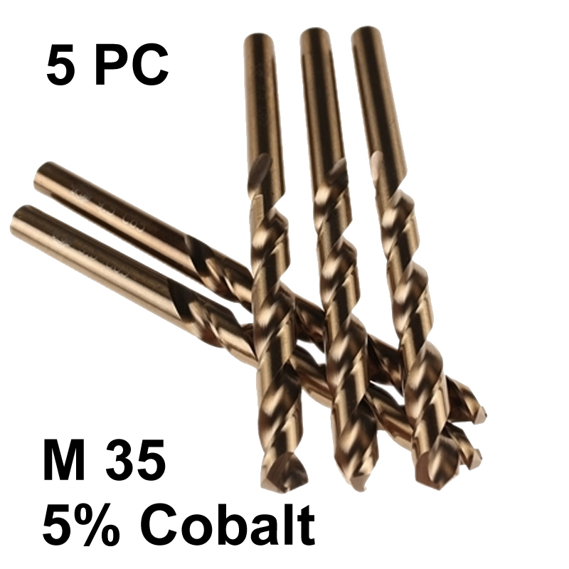 10PC 3-5.5mm HSS Drill Bit Metric Set M35 5% Cobalt, Drilling on ...
