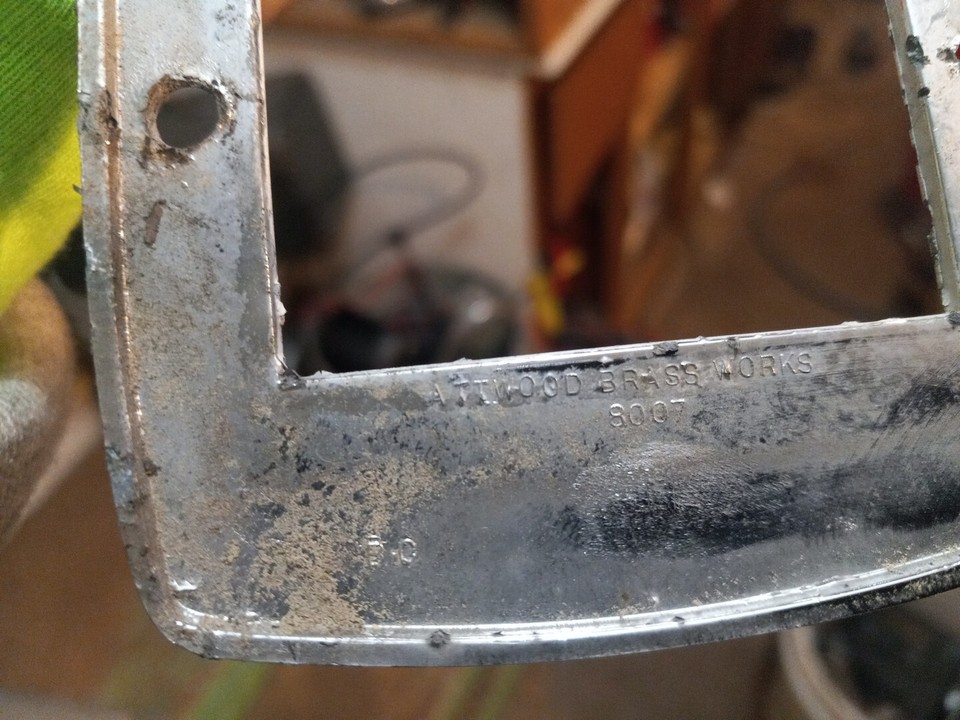 2 Vintage Attwood Brass Works 8007 Boat Gunwale Foot Pad Chrome Frames ...