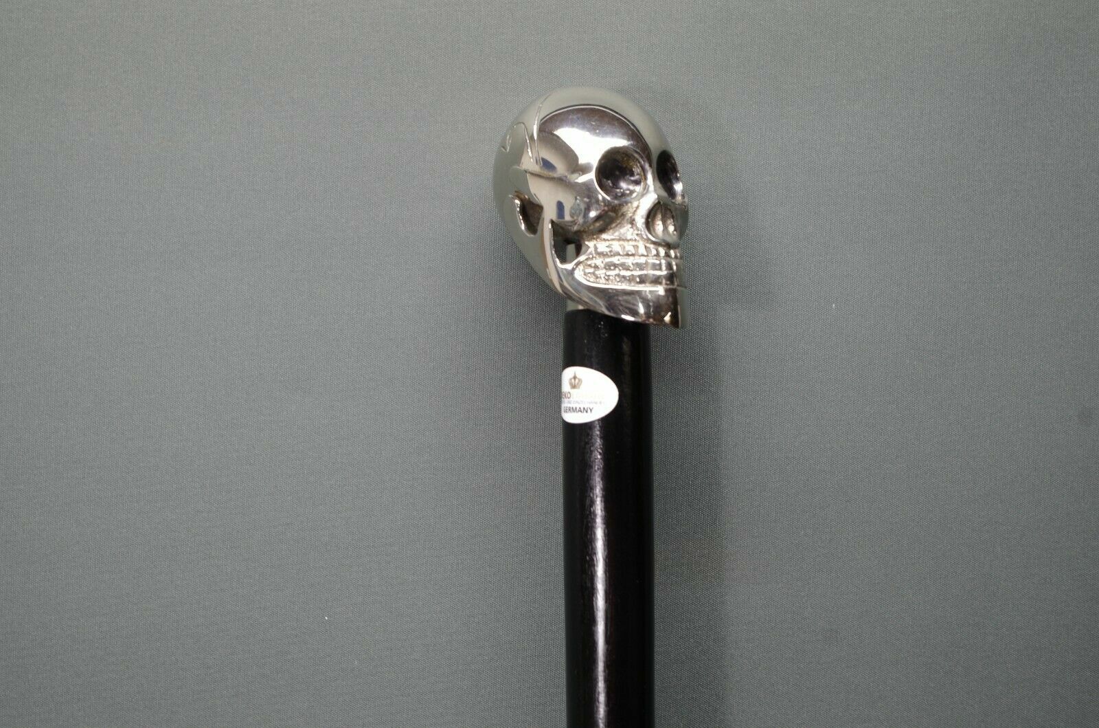 Vintage Skull spiral wooden walking stick cane head B… - Gem