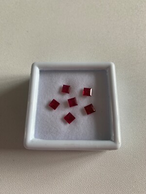 fissure filled ruby SQUARE 4 2A 2.68 CTS 6 PC loose gemstones | eBay UK