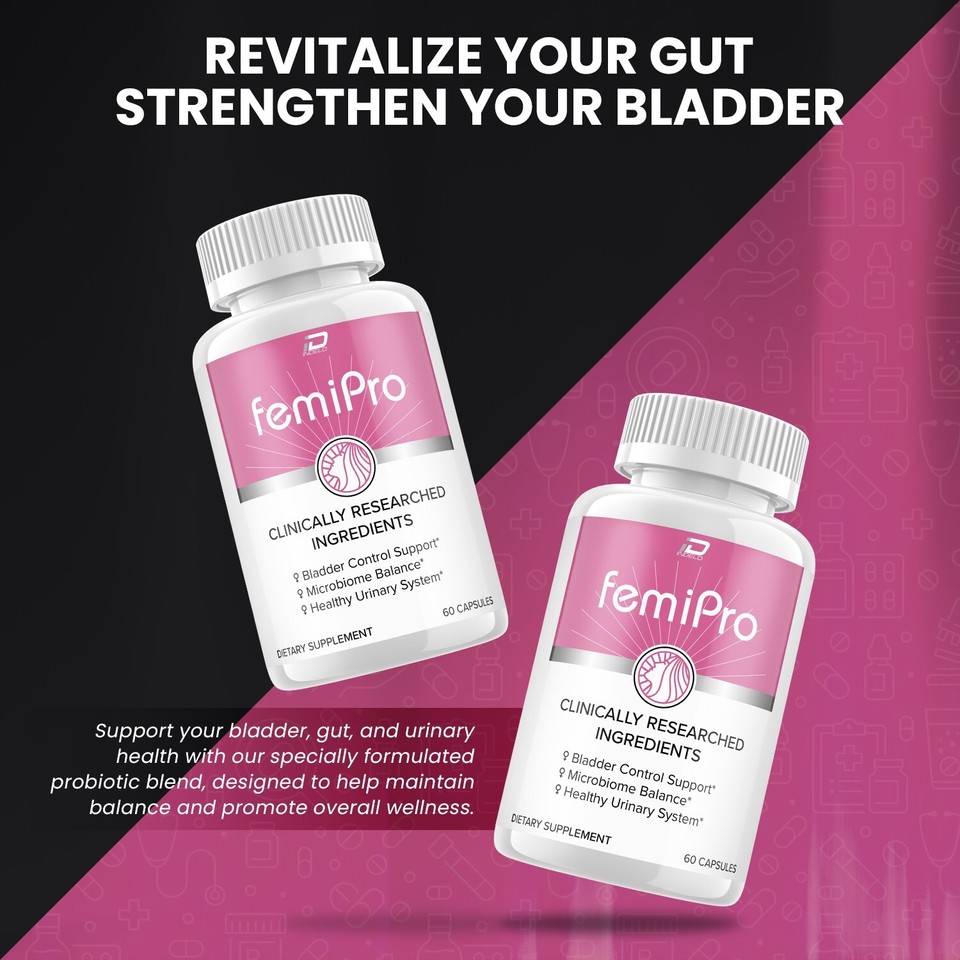 (5 Pack) FemiPro Bladder Support Supplement - Probiotic Femi Pro Pills ...