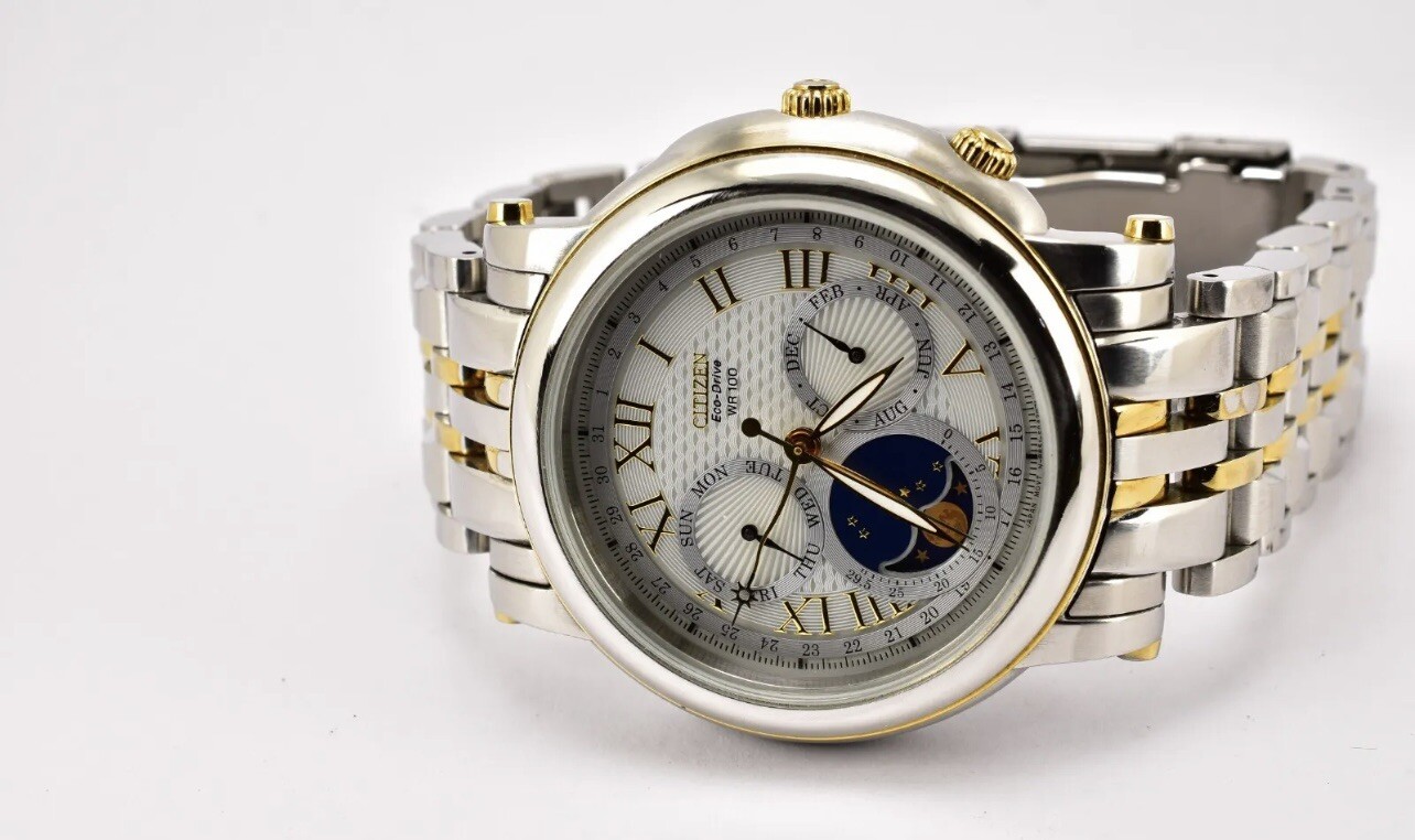 Citizen Eco Drive Moon Phase 8651, new MG crystal, serviced, | eBay