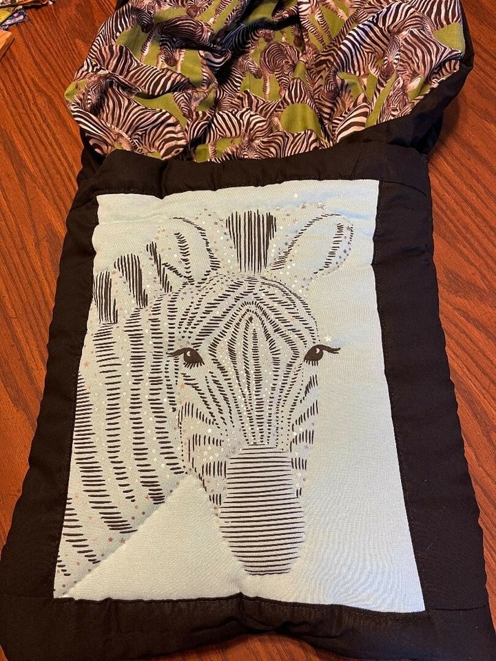 New Handmade Zebra Head Quillow (Pillow w/ 6ft long quilt inside!) | eBay