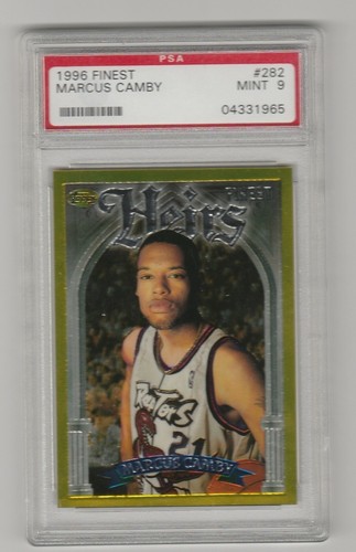 MARCUS CAMBY PSA 9 MINT 1996 Gold Heirs Rare Topps Finest Rookie Card ...