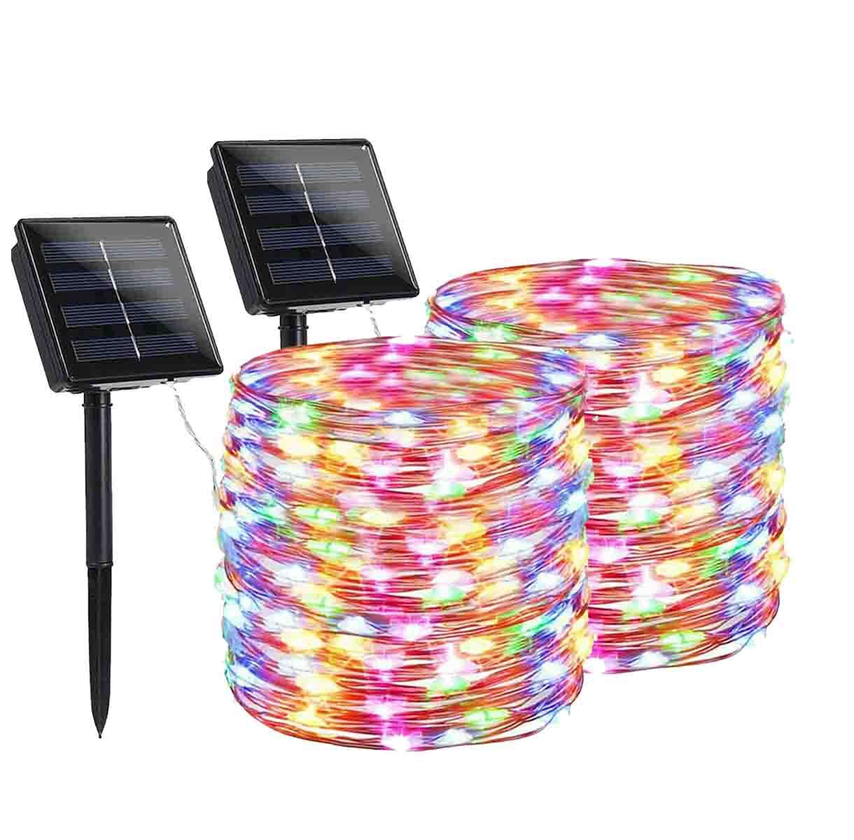 100/200 LED Solar Fairy String Light Copper Wire Outdoor Waterproof ...