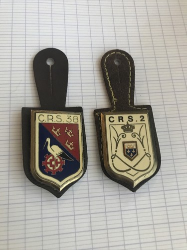 Lot De 2 Insigne Badge POLICE Obsolète CRS 38 Alsace ORIGINAL DELSART ...