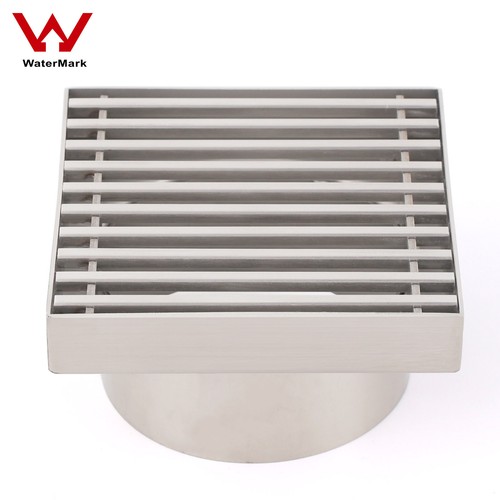 100mm Shower Drain Grate Stainless Steel Strip Drain 80mm Outlet Square ...
