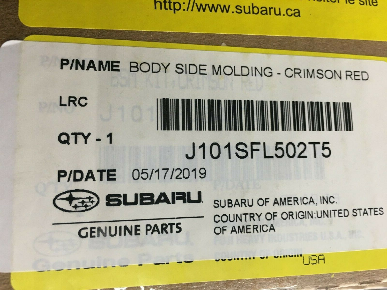 2017-2023 Impreza GENUINE SUBARU BODY SIDE MOLDINGS ALL COLORS OEM Set ...