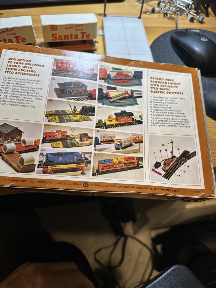 TYCO Vintage HO Scale Santa Fe Piggyback Flat Car Set #T348A-500 | eBay