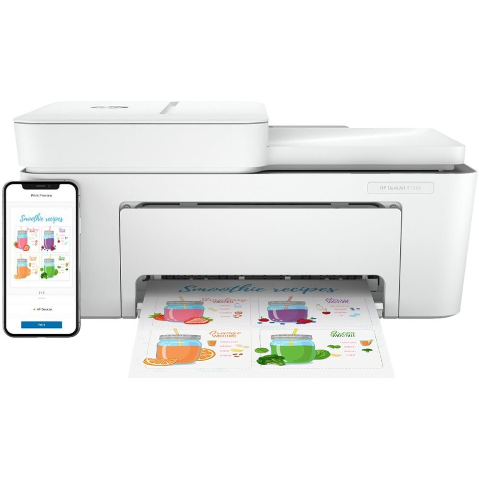 HP DeskJet 4158e Wireless All-in-One Color Inkjet Printer | Print Copy ...