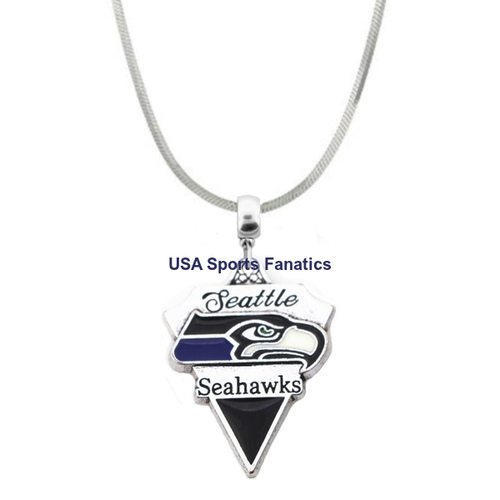Seattle Seahawks Team Logo Necklace On 925 Sterling Silver Snake Chain ...