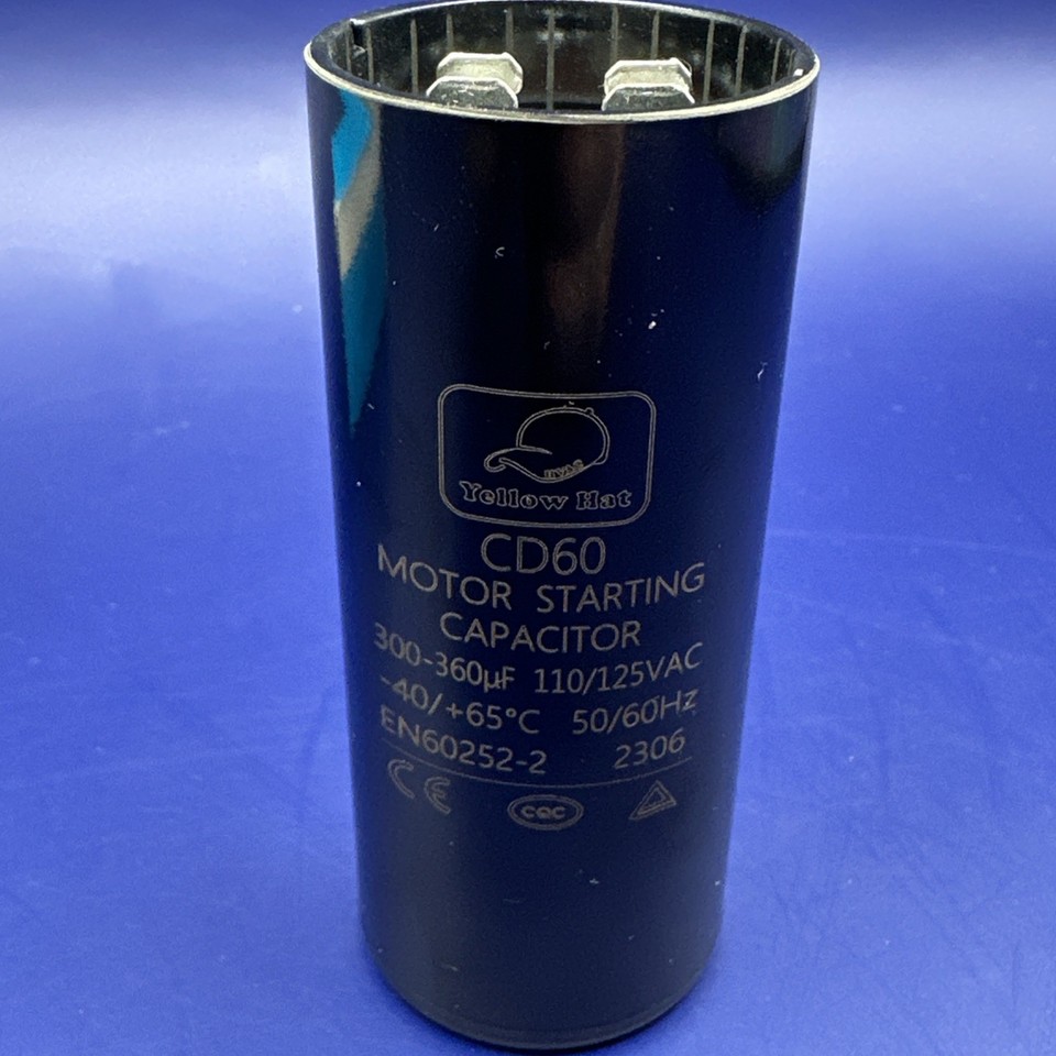 300-360 Uf/Mfd 110/125 VAC 50/60 Hz CD60 round Motor Start Capacitor ...