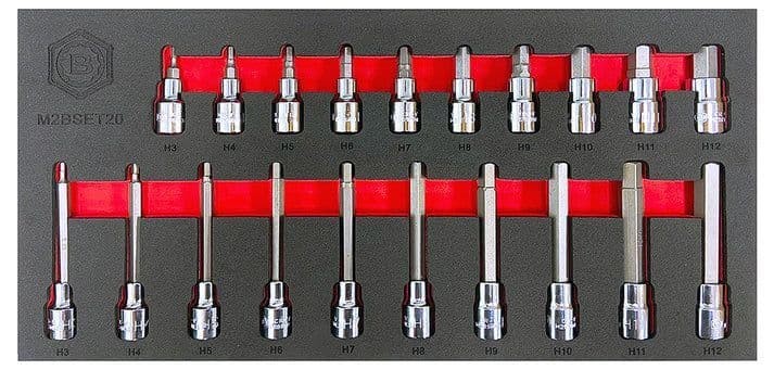 Britool Hallmark M2BSET20 20 Piece Standard & Long Hex Bit Socket Set ...