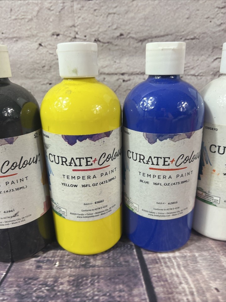 Lot Of 11 Curate Color Tempera Paint / Art Time Washable Tempera Paint ...