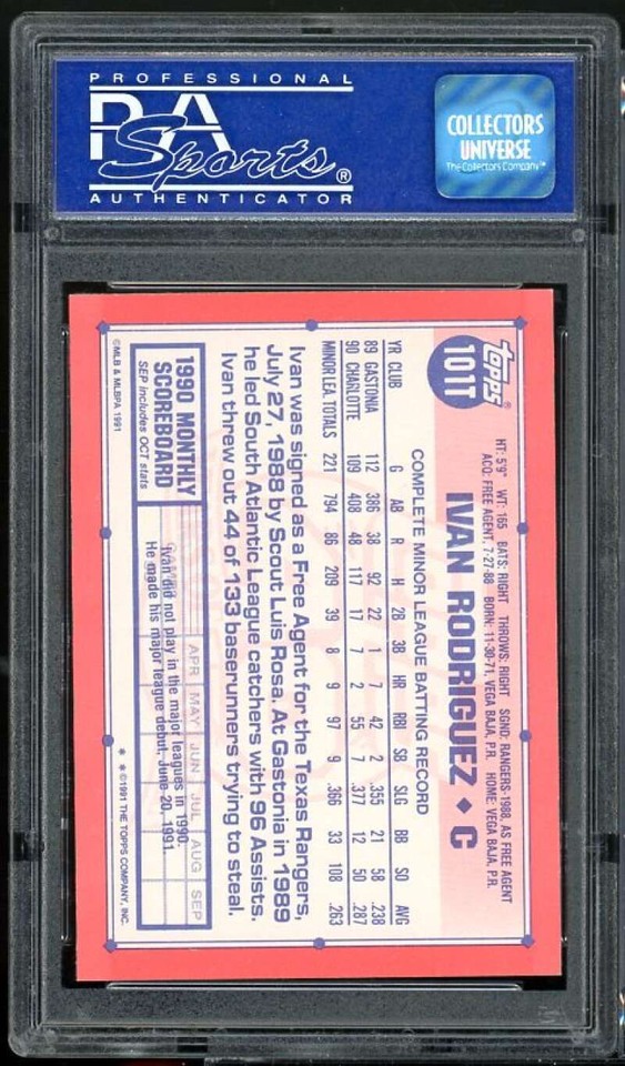 Ivan Rodriguez Rookie Card 1991 Topps Traded #101T PSA 9 | eBay