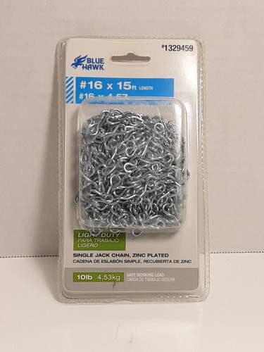 Blue Hawk Light Duty Single Jack Chain Zinc Plated 10lb 15ft Length | eBay