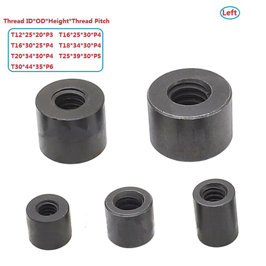T12-T30 Lead Screw Nuts，45# Steel Left-Hand Threaded Trapezoidal Nut ...