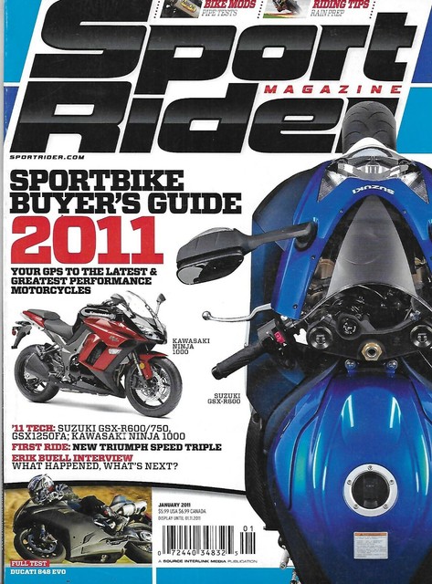 Sport Rider Magazine September 2011 Suzuki Gsx-r750 EX No Ml 111816jhe ...