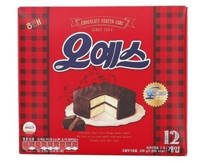 HAITAI OH YES Chocolate coated Cake 1 Box of 12 Pack 336g Korea | eBay