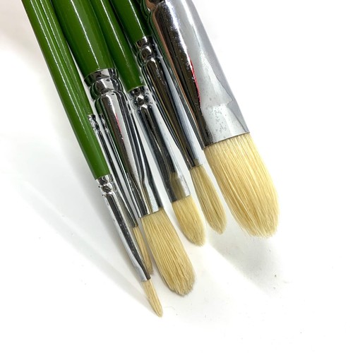 XDT#515 Filbert Art Brush Set 6Pc #2#4#6#8#10#12 Hog Acrylic Oil ...