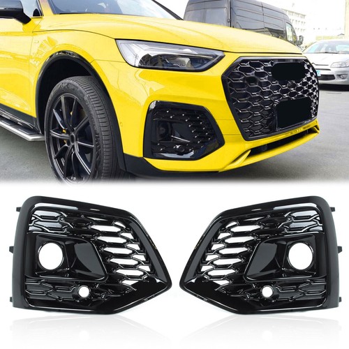 Gloss Black Honeycomb Front Fog Light Grille Cover For AUDI Q5 SQ5 2021 ...