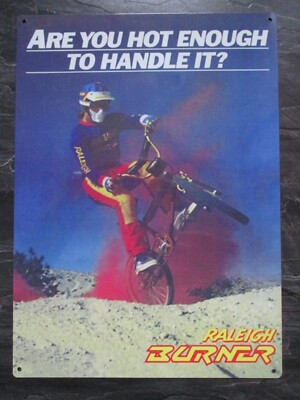 RALEIGH BMX Poster Advert Metal Wall Sign RALEIGH BURNER BMX OLD SCHOOL ...