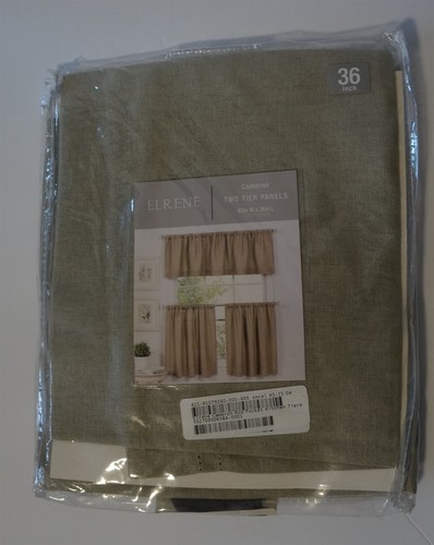 Elrene Cameron Sage Green 60 x 36 Rod Pocket Tier Pair Curtain Panel ...