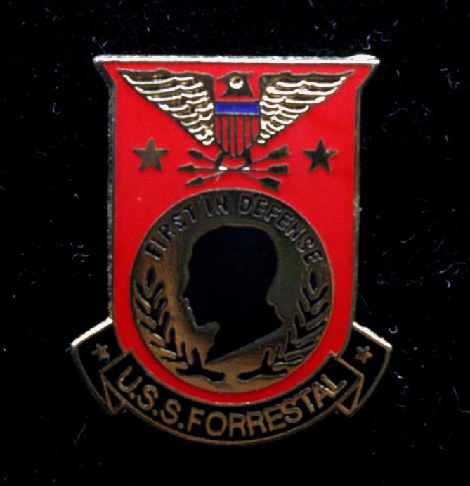 USS FORRESTAL CVA-59 CV LOGO LAPEL HAT PIN UP US NAVY VETERAN CARRIER ...