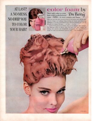 Vintage Beauty Fashion ad 1963 Hair Color Color Foam by Du Barry No ...