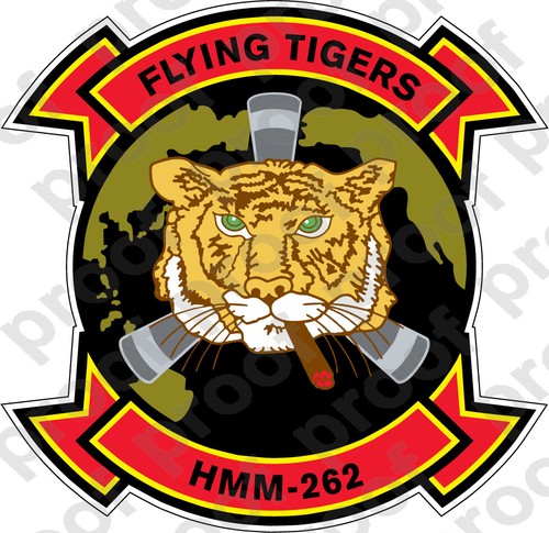 STICKER USMC HMM 262 FLYING TIGERS ooo USMC Lisc No 20187 | eBay
