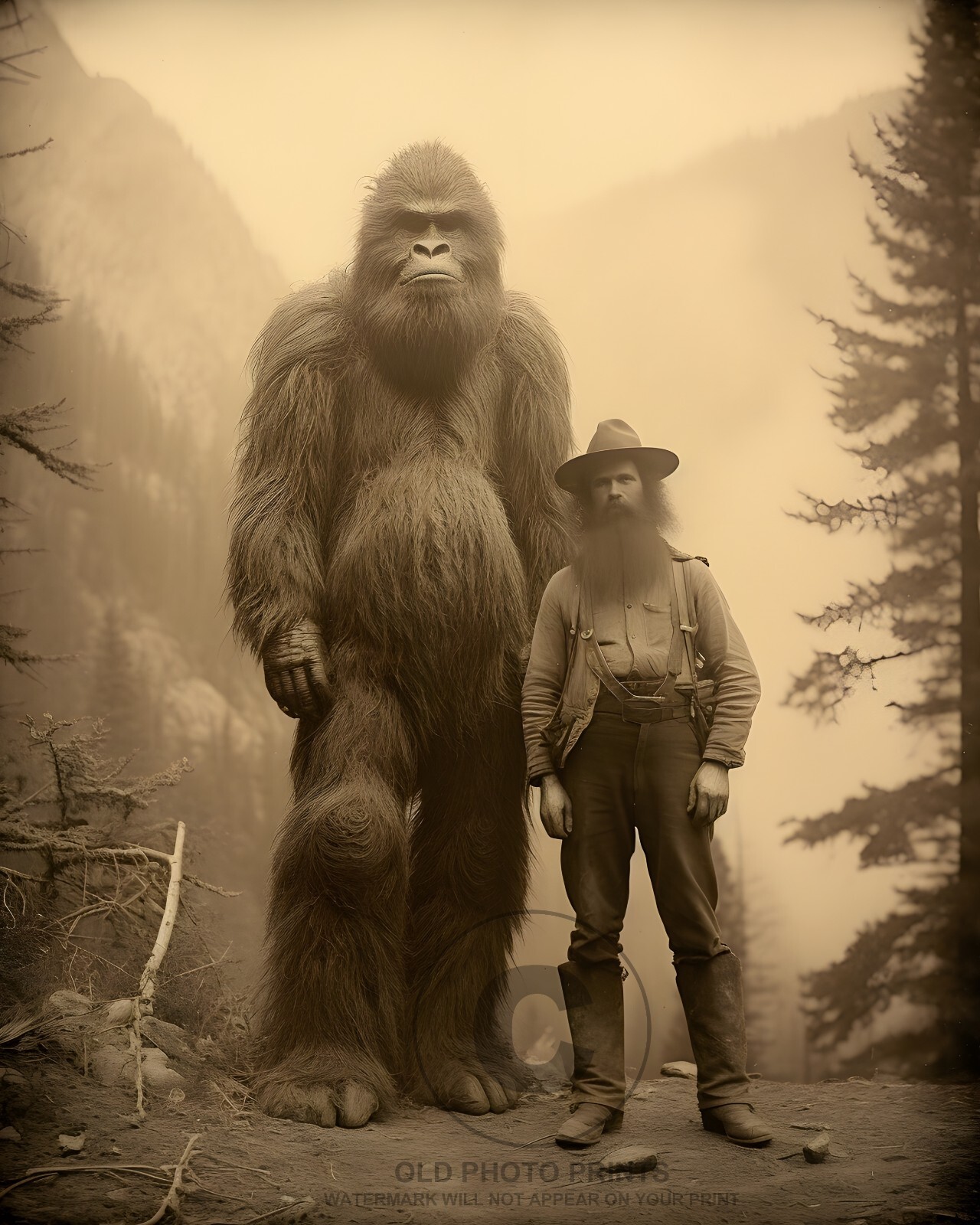 Sasquatch Bigfoot & Logger 1913 Photo Olympic Peninsula Cryptid ...