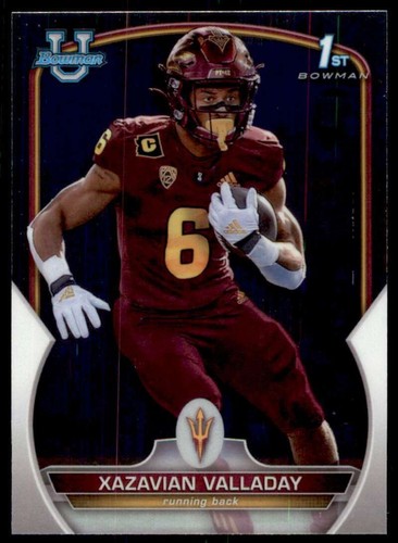 Xazavian Valladay RC 2022 Bowman Chrome University #64 ROOKIE NFL NCAA ...