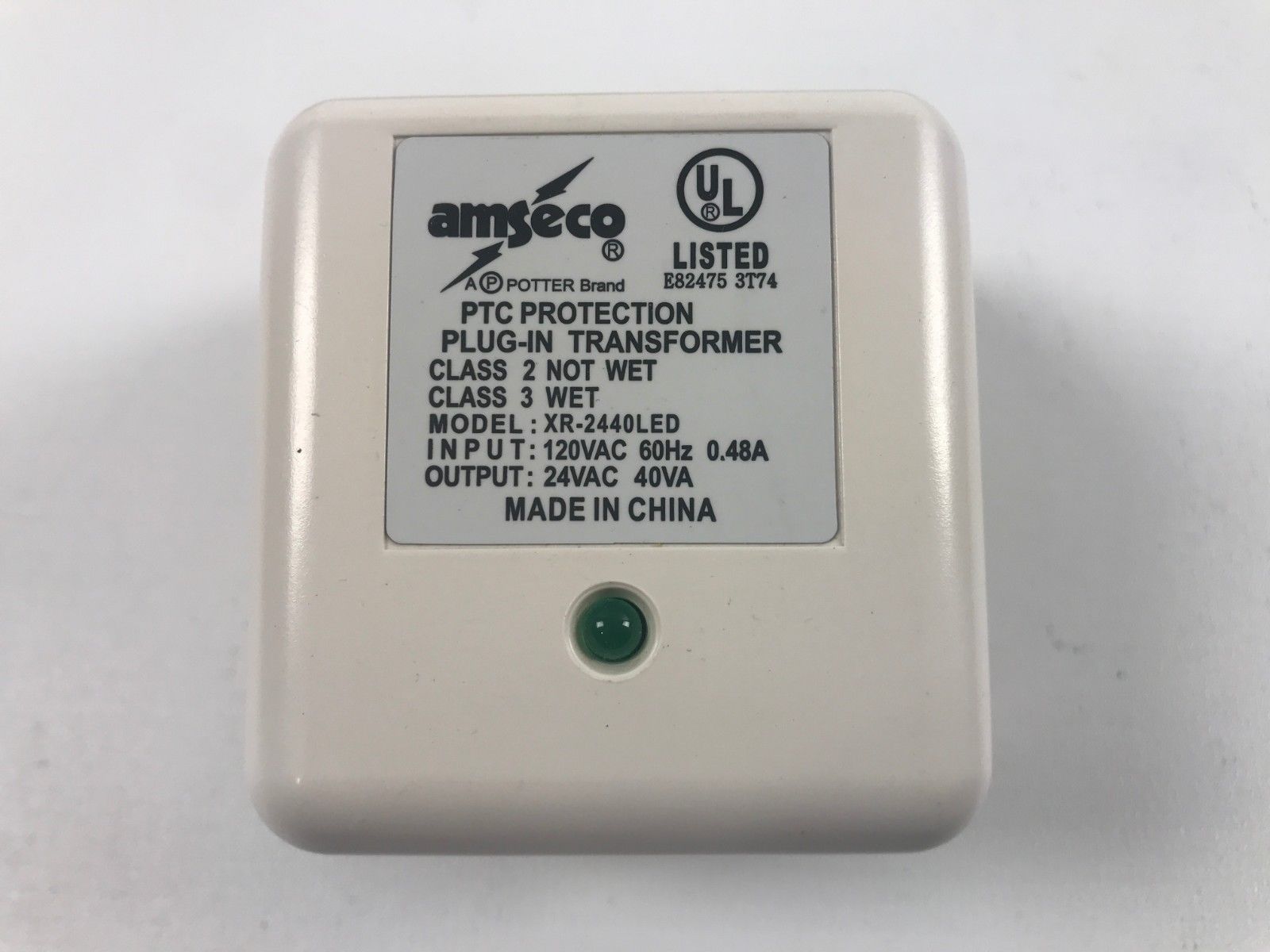 Amseco XR2440 LED Transformer 24VAC 40VA 24 VOLT AC ALARM Power Supply ...