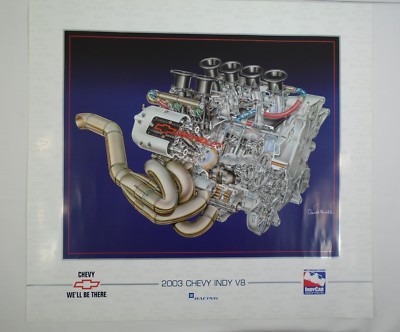 2003 Chevy Indy V8 Engine Cut Out IRL IndyCar Collector Poster ...