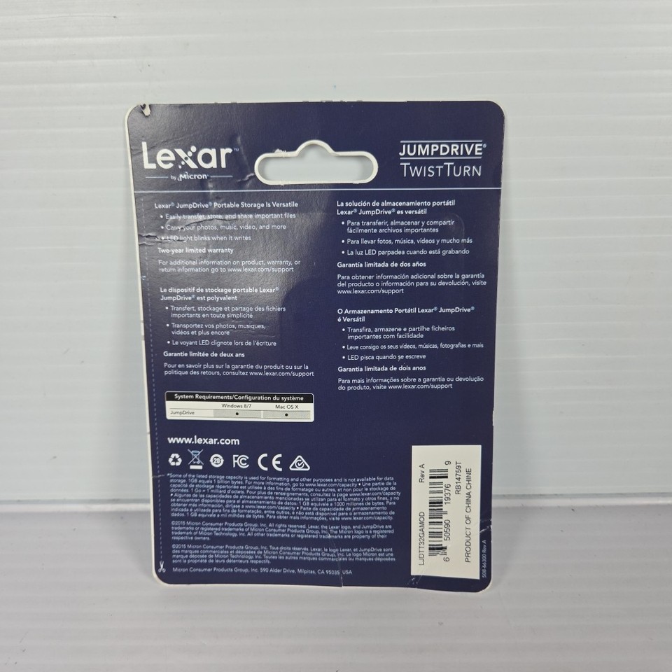 Lexar Flash USB 2.0 Jump Drive TwistTurn 32 GB Portable Storage Office ...
