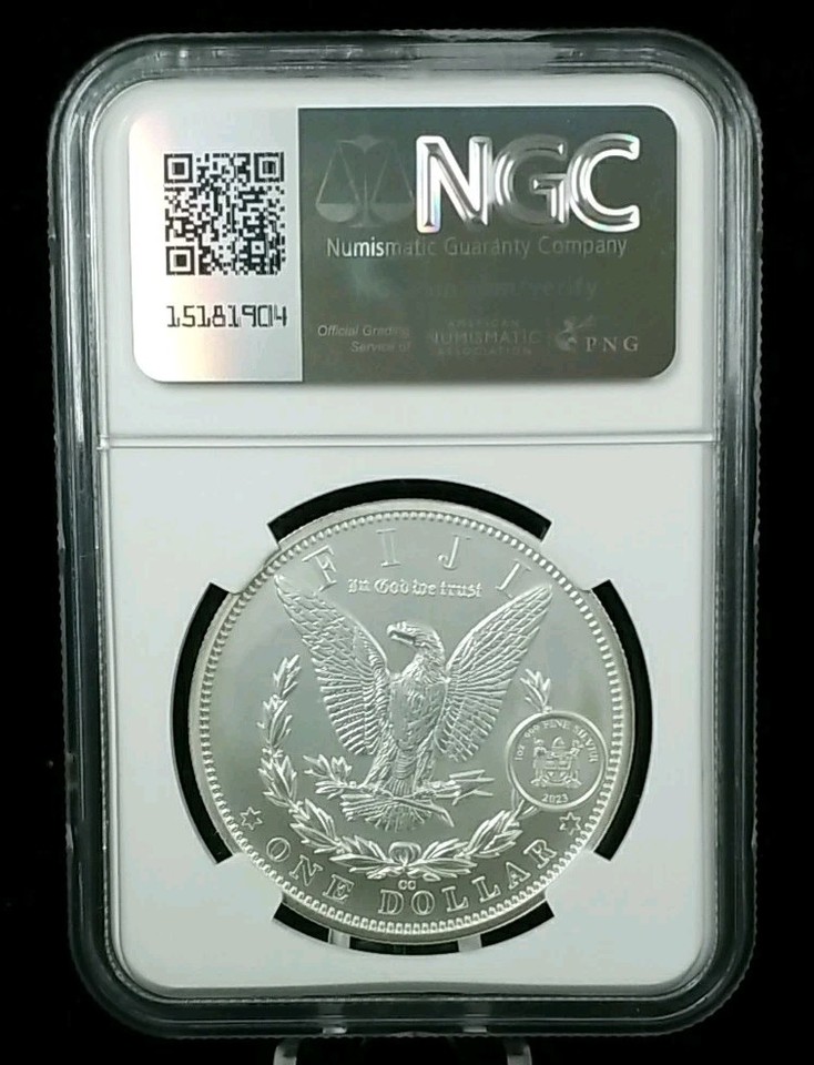 1879 CC Morgan Silver Dollar NGC MS70 First Day Morgan Label 2023 Fiji ...