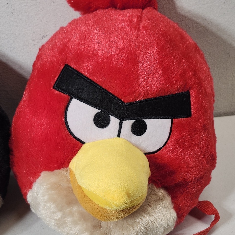 Angry Birds 15" Soft Plush Backpacks Red And Black Kids Bookbags NEW | eBay