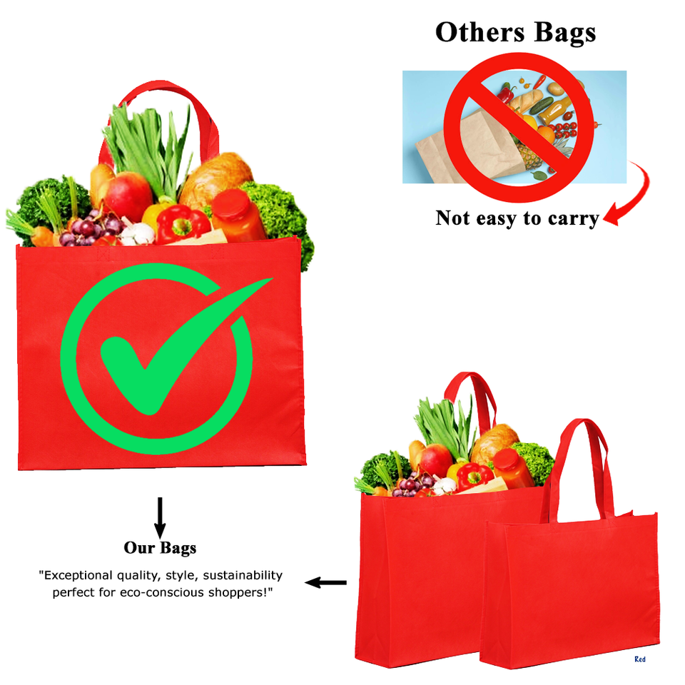 Reusable Grocery Tote Shopping Bags Hand Bags Eco Friendly 10 Pack ...