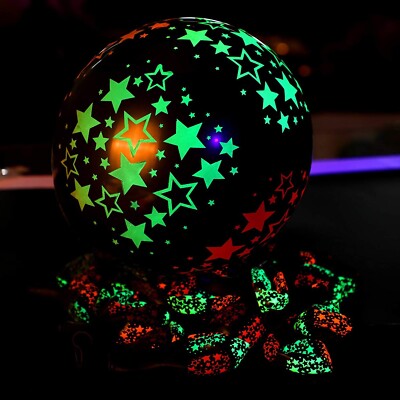 Star Print Radium Balloon 10Pcs Glow in the Dark Baloons Disco Night ...