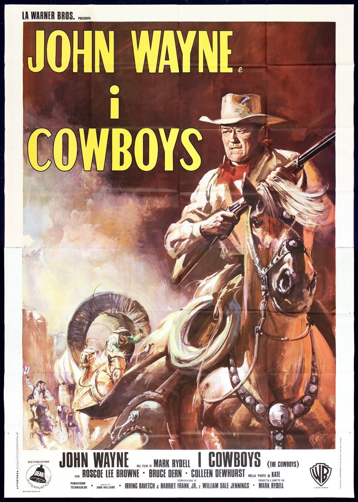 THE COWBOYS POSTER CINEMA WESTERN JOHN WAYNE 1972 THE COWBOYS MOVIE ...