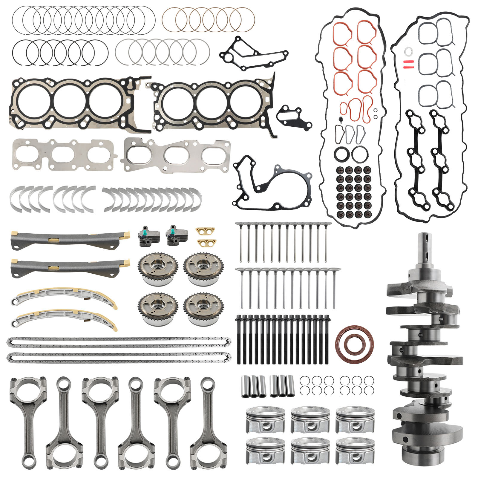G6DH Engine Rebuild Overhaul Kit for 2011-2019 Hyundai Santa Fe Kia ...