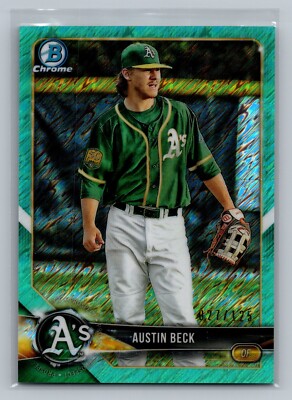 2018 Bowman Chrome Austin Beck Rookie Aqua Shimmer Refractor #/125 RC # ...