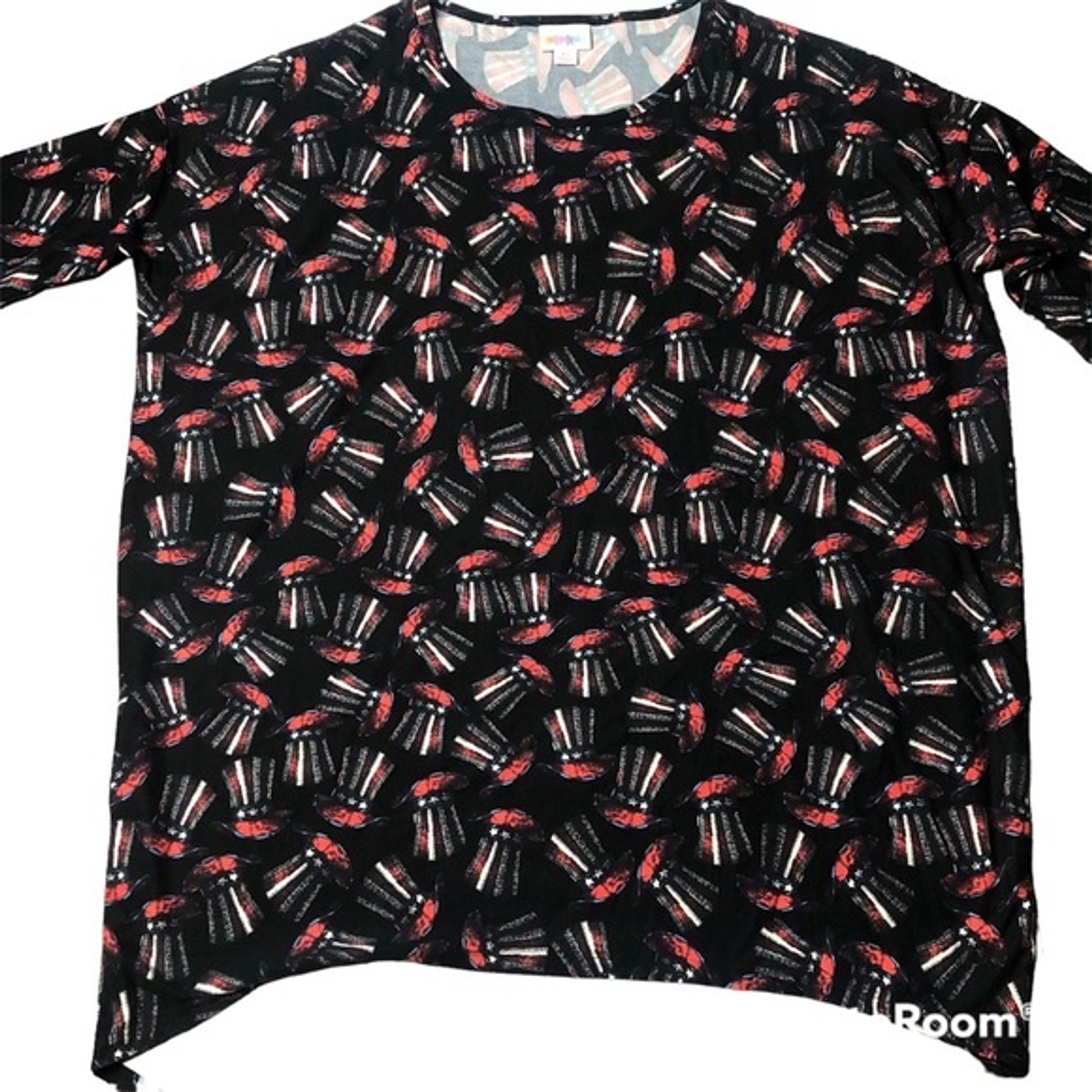 NWT Uncle Sam Hats LuLaRoe Top XS Fourth of July Patriotic Black Red ...