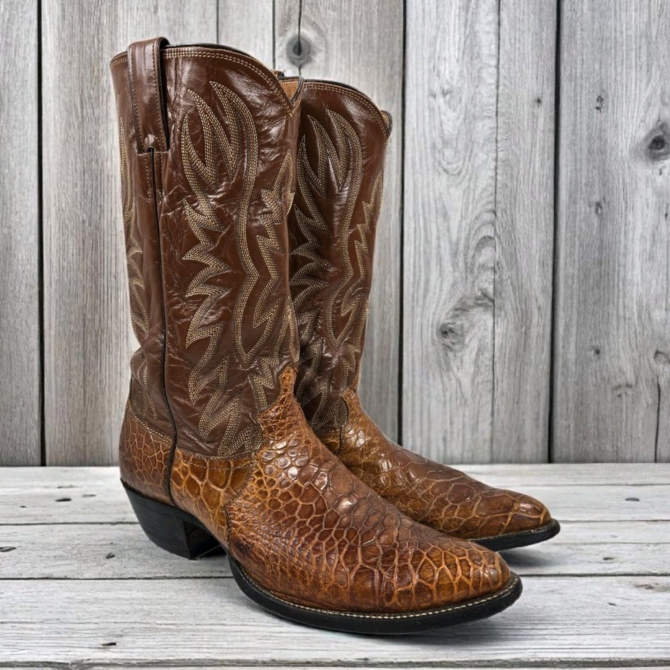 Vintage Justin Sea Turtle Print Cowboy Boots 9302 Mens 10 D Brown ...