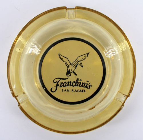 Vintage Clear Glass Marketing Ashtray Franchini's San Rafael California ...