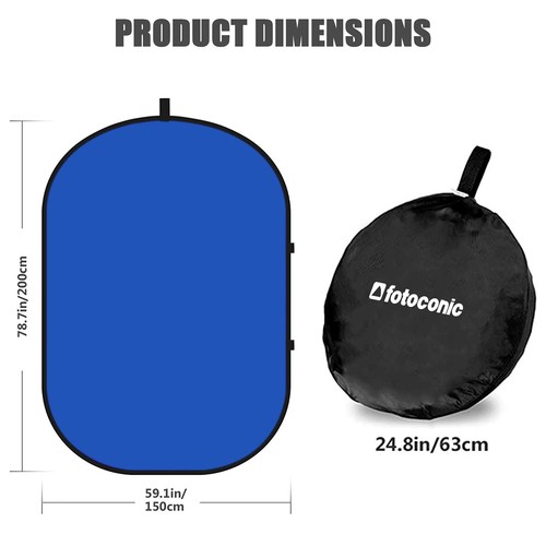 Blue Gray Screen Collapsible Backdrop 5x7/150x200cm Chroma Key Double ...