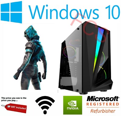 ULTRA FAST i3 i5 i7 Desktop Gaming Computer PC 2TB 16GB RAM GTX 1660 ...