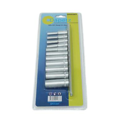 1/4" Socket Set Deep Drive 11pc 4-13mm Deep Sockets Rail Cr-v Long ...