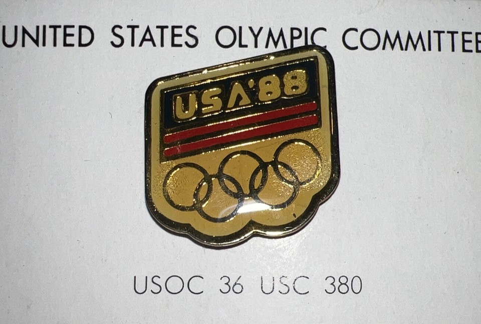 Vintage 1988 UNITED STATES OLYMPIC COMMITTEE Lapel Button/Pin Back ...