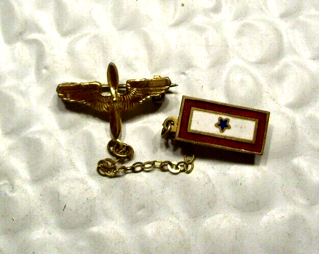 WWII Son In Service Enamel Blue Star Pin Military US Army Sterling ...